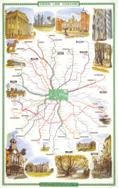 Green Line coaches map, by B G Lewis, 1961